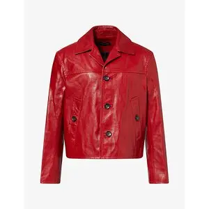 WALES BONNER Kamala Leather Jacket - Rooibos