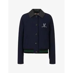 Marni Leather-collar Wool Crepe Bomber Jacket - 00b99