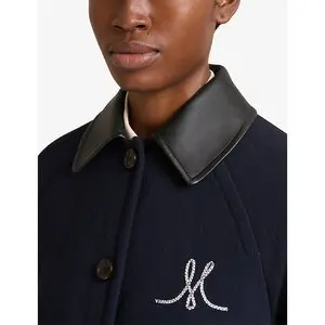 Marni Leather-collar Wool Crepe Bomber Jacket