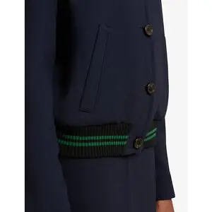 Marni Leather-collar Wool Crepe Bomber Jacket