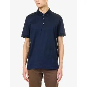 Corneliani Knitted-collar Mercerized Cotton Polo T-shirt