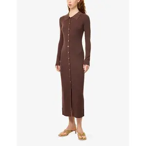 4TH & RECKLESS Taye Button-up Knitted Midi Dress