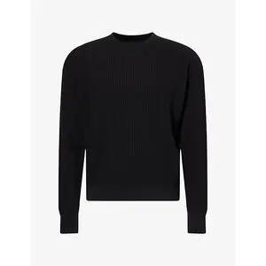 Studio Nicholson Crew-neck Rib-knit Cotton Jumpers - Black