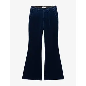 Zadig&Voltaire Velvet Flared-leg Trousers - Marine