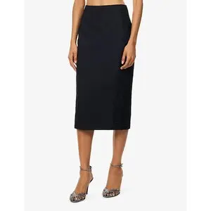 ROTATE BY BIRGER CHRISTENSEN Lace-panel Crepe Midi Skirt