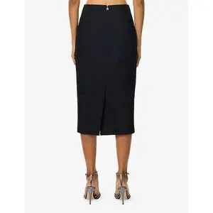 ROTATE BY BIRGER CHRISTENSEN Lace-panel Crepe Midi Skirt