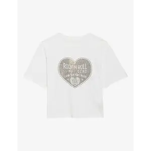 Zadig&Voltaire Taida Rhinestone-embellished Cotton T-shirt - White