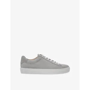 REISS Finley Nubuck Leather Lace-up Trainers - Soft Grey