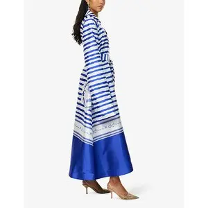 ARAM Striped Relaxed-fit Satin Kaftan
