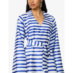 ARAM Striped Relaxed-fit Satin Kaftan