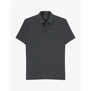 Boggi Milano Regular-fit Short-sleeve Stretch Cotton-blend Polo - Dark Grey