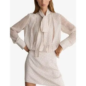 REISS Dottie Polka-dot Woven Mini Dress