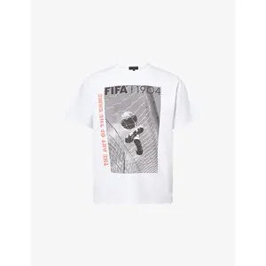 FIFA 1904 Goal Post Graphic-print Cotton T-shirt - White