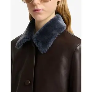 Marni Fur-collar Baby Nappa Leather Jacket