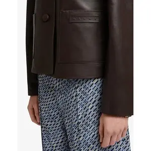 Marni Fur-collar Baby Nappa Leather Jacket