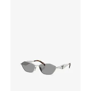 Prada Irregular-frame Metal Sunglasses - Silver