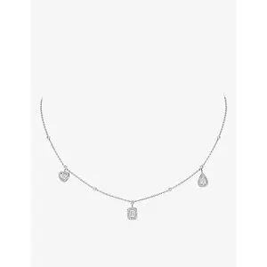 Messika My Twin Trio Tassel Diamond Necklace In 18ct Gold - White