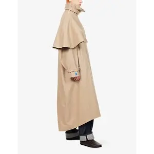 ATELIER NINETY FIVE Funnel-neck Cape Cotton-canvas Trench Coat