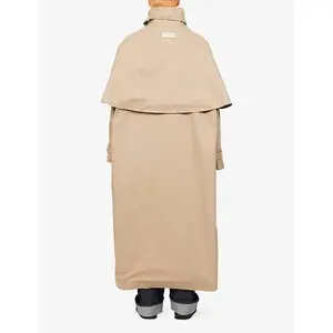 ATELIER NINETY FIVE Funnel-neck Cape Cotton-canvas Trench Coat