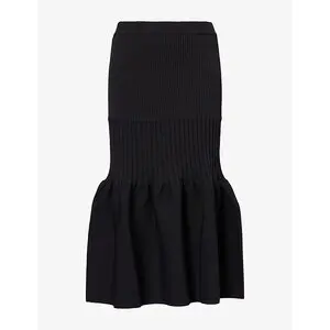 CFCL Fluted Mermaid Knitted Midi Skirt - Black