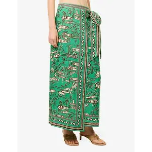 ALEMAIS Fish Sticks Linen Sarong Skirt