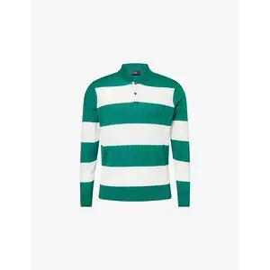Dunhill Striped Ribbed Cashmere-blend Rugby Jumper - Green