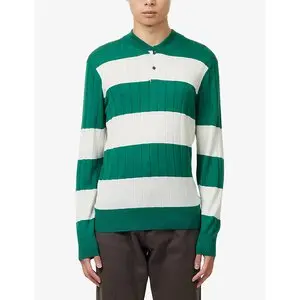 Dunhill Striped Ribbed Cashmere-blend Rugby Jumper Xxl