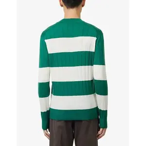 Dunhill Striped Ribbed Cashmere-blend Rugby Jumper Xxl