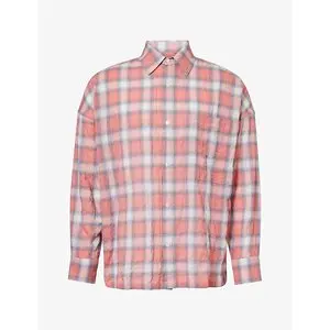NAHMIAS Checked Relaxed-fit Cotton-blend Shirt - Red