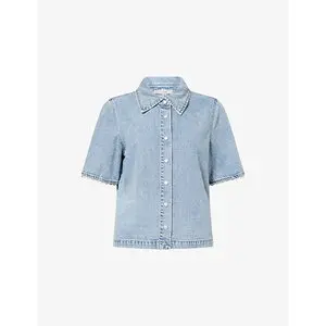 FRAME Crochet Trimmed Denim Shirt - Lacewing
