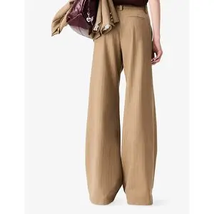 Maje Pinstriped Flared-leg Wool-blend Trousers