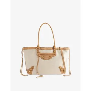 Balenciaga Le City Beach Medium Cotton-canvas Tote Bag - Natural/camel