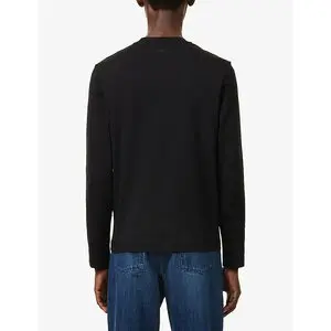 AMI Paris Logo-embroidered Cotton-jersey T-shirt - Noir