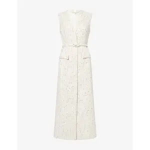 Huishan Zhang Hana Crystal-embellished Midi Dress - White