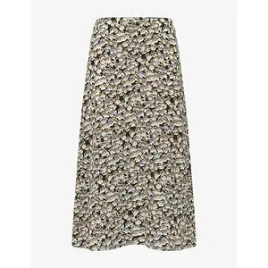Marni Printed Crepe De Chine Fluid Silk Midi Skirt