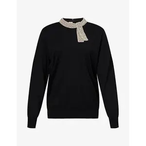 Valentino Garavani Embellished Virgin Wool Jumper - Nero