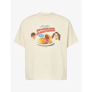 NOT BORING Kleija Graphic-print Cotton T-shirt - Creme