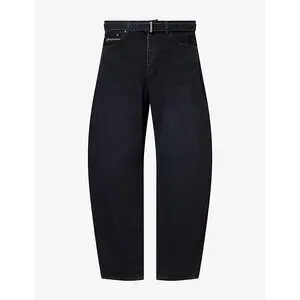 Sacai Belted Barrel-leg Denim Jeans - Black