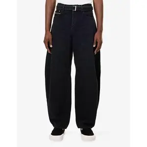 Sacai Belted Barrel-leg Denim Jeans