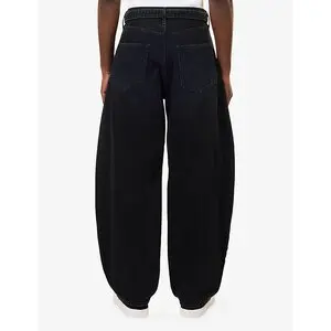 Sacai Belted Barrel-leg Denim Jeans