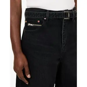 Sacai Belted Barrel-leg Denim Jeans