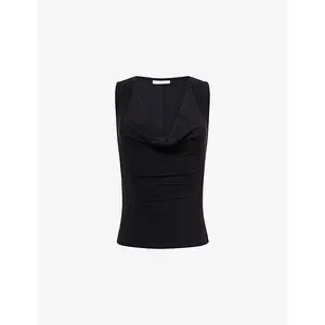 BELLE ANNA Cowl Neck Stretch-jersey Top