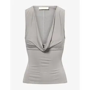 BELLE ANNA Stretch-jersey Top - Grey