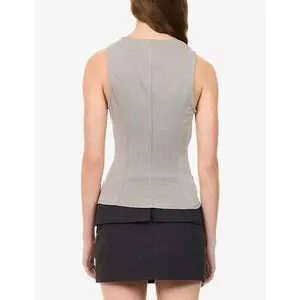 BELLE ANNA Stretch-jersey Top - Grey