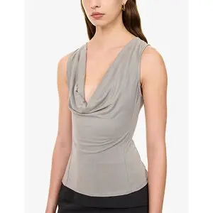 BELLE ANNA Stretch-jersey Top - Grey