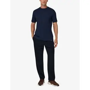 Boggi Milano Short-sleeved Branded-tab Stretch-cotton T-shirt