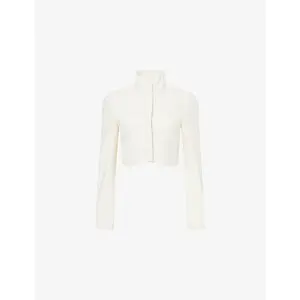 Alaïa Cropped Wool Jacket With Scallop Trim - Ivoire