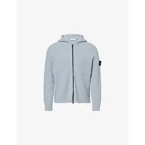 Stone Island Logo-patch Boucle Cotton-blend Hoodie