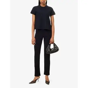 ME+EM Swing Short-sleeve Knitted Wool-blend Top
