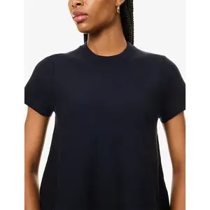 ME+EM Swing Short-sleeve Knitted Wool-blend Top